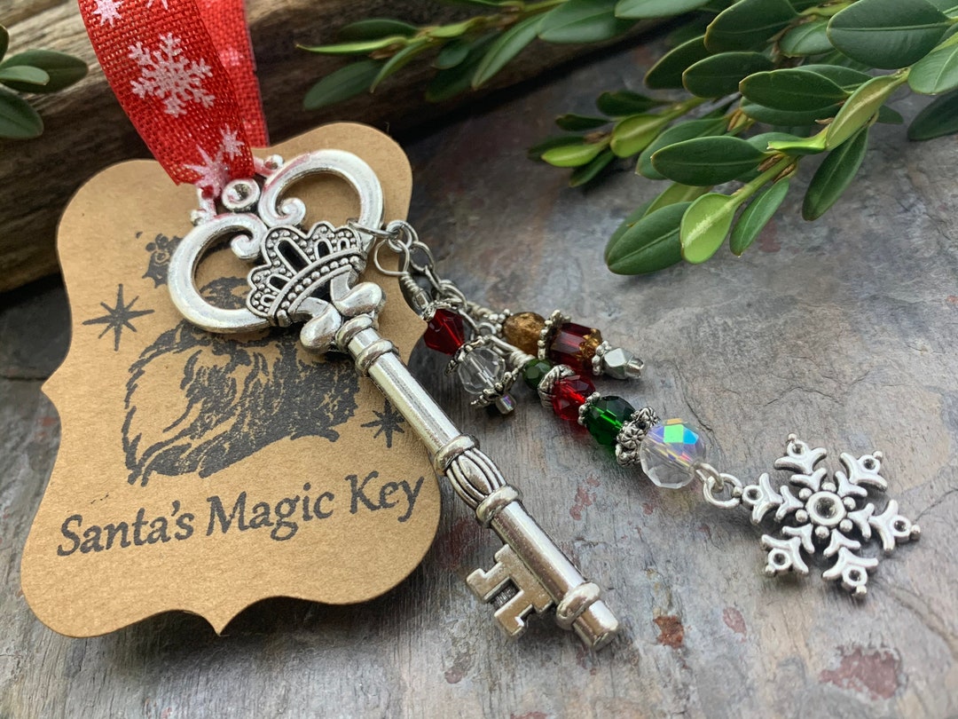 Santa’s Magic Key, Christmas Tree Ornament, Skeleton Key, Snowflake ...