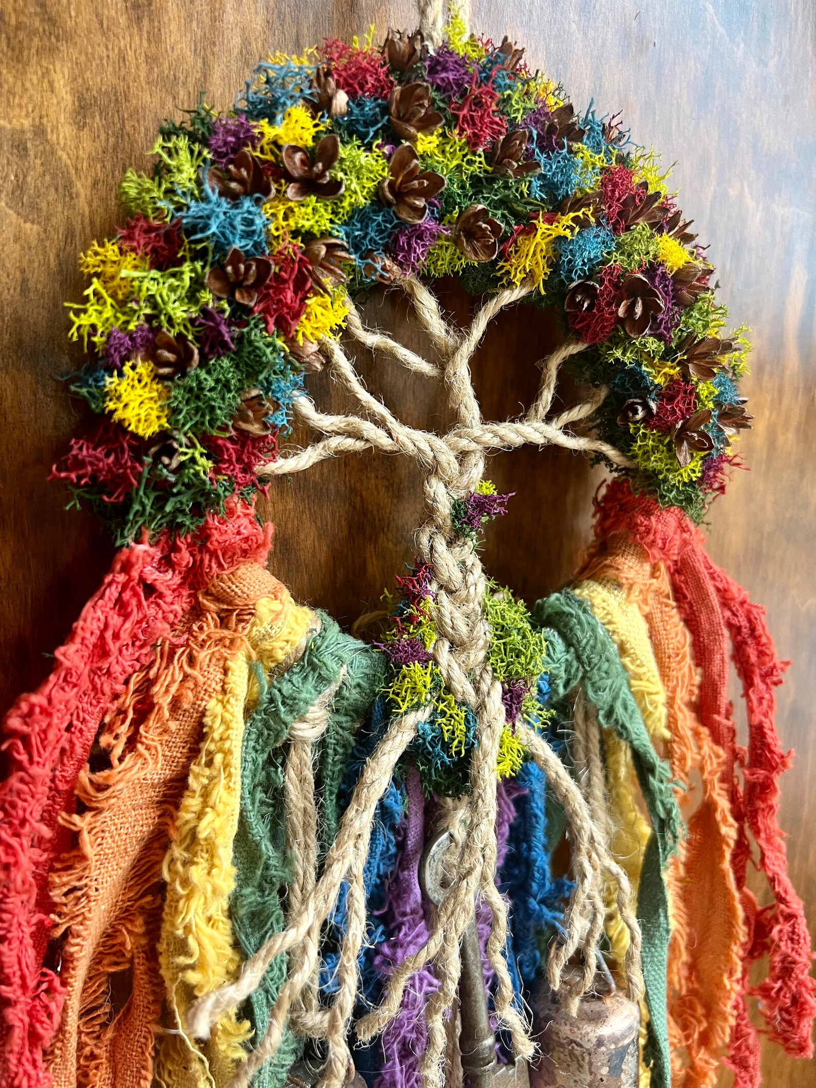 Tree of Life Witch Bells, 5 Inch Doorknob Mini Wreath, Rainbow Dreaming ...