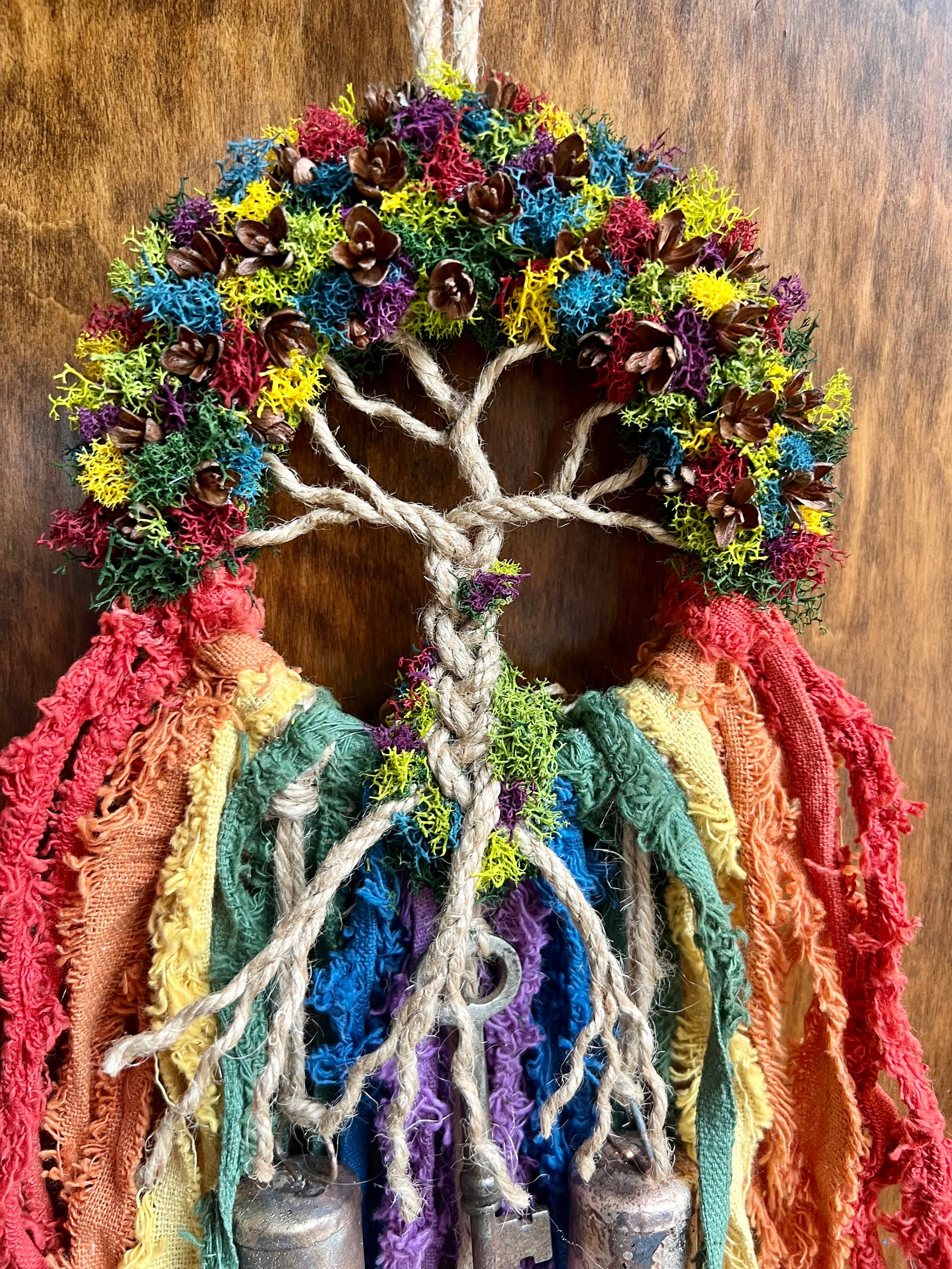 Tree of Life Witch Bells, 5 Inch Doorknob Mini Wreath, Rainbow Dreaming ...