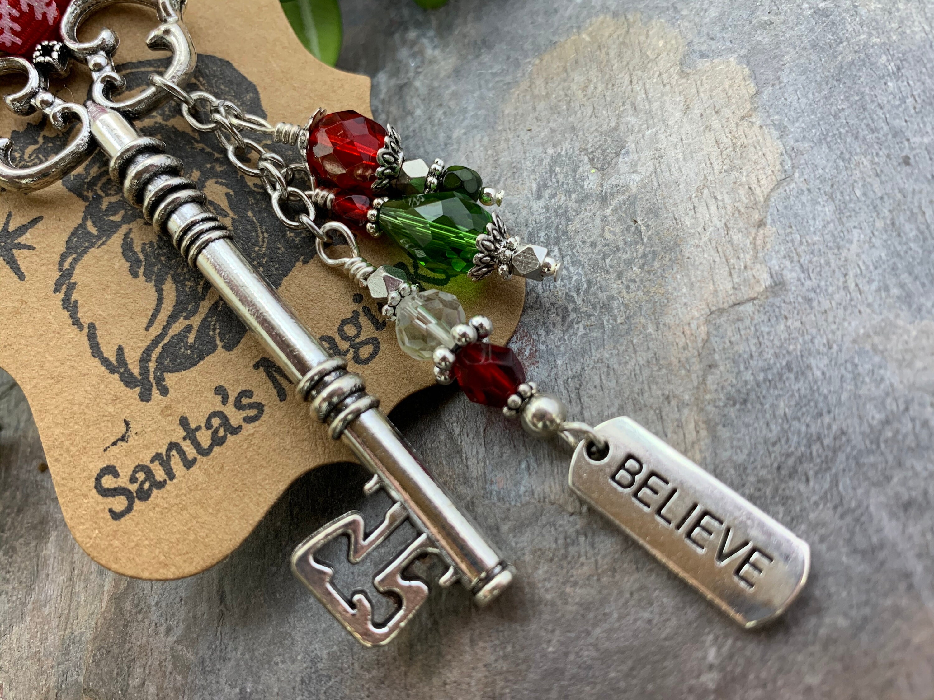 Santa’s Magic Key, Christmas Tree Ornament, Silver Skeleton Key ...