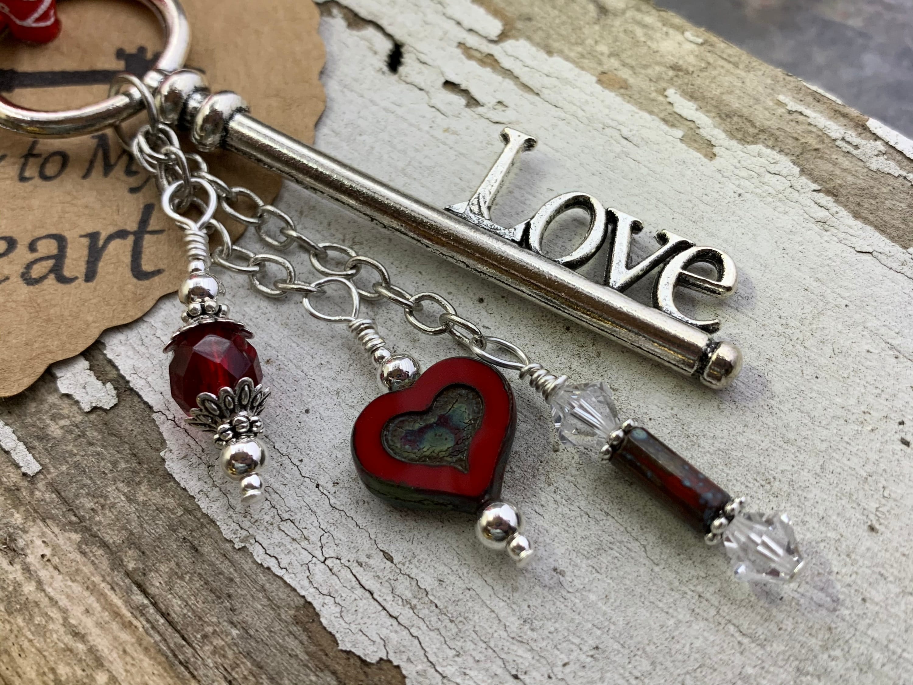 Key to My Heart Valentine Ornament Keyring Love Heart | Etsy