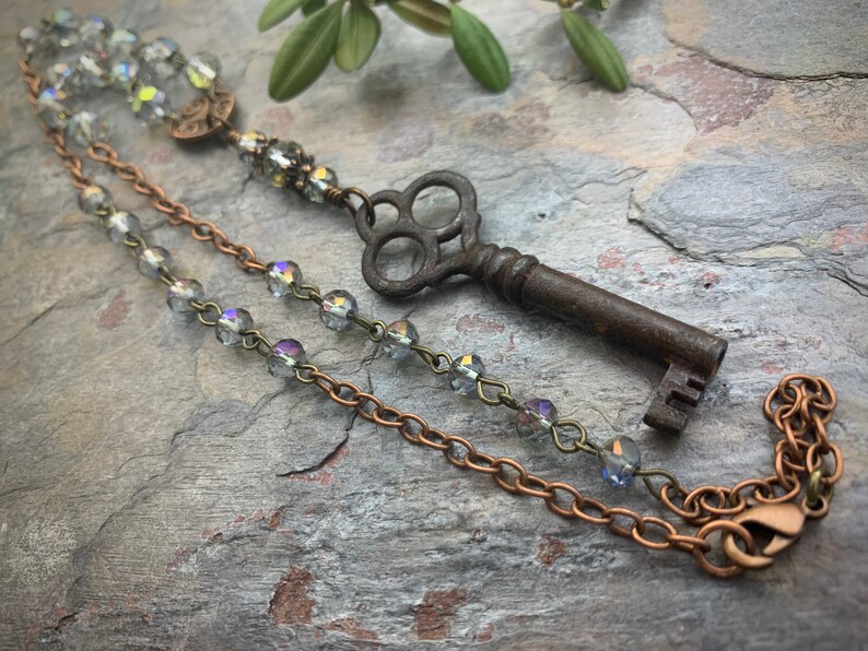 Skeleton Key Necklace Antique Vintage Key Key to My Heart - Etsy