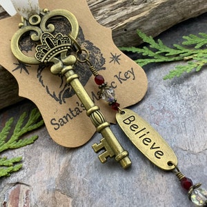 Santa’s Magic Key, Christmas Tree Ornament, Bronze Skeleton Key ...