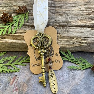 Santa’s Magic Key, Christmas Tree Ornament, Bronze Skeleton Key ...