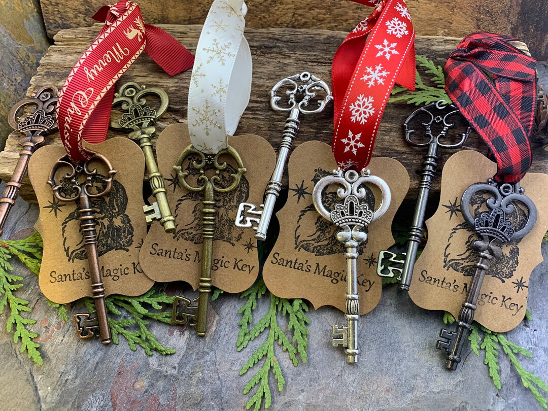 Santa’s Magic Key, Choose Your Own Skeleton Key & Ribbon Design, Silver ...