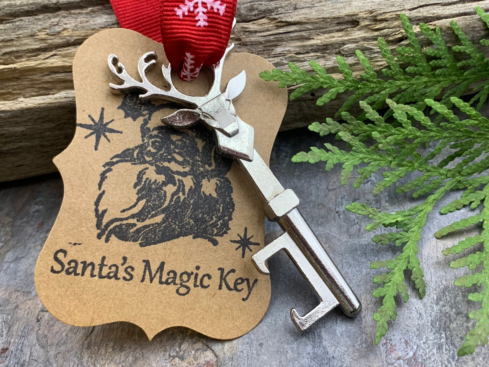 Santa’s Magic Key, Christmas Tree Ornament, Silver Reindeer Key, Bottle ...