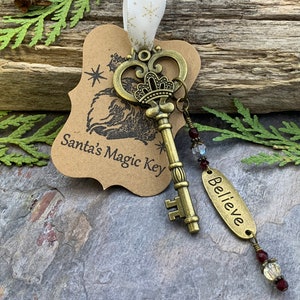 Santa’s Magic Key, Christmas Tree Ornament, Bronze Skeleton Key ...