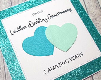 3rd Anniversary Card, 3 Year Anniversary Card, 3rd Anniversary Card for ...