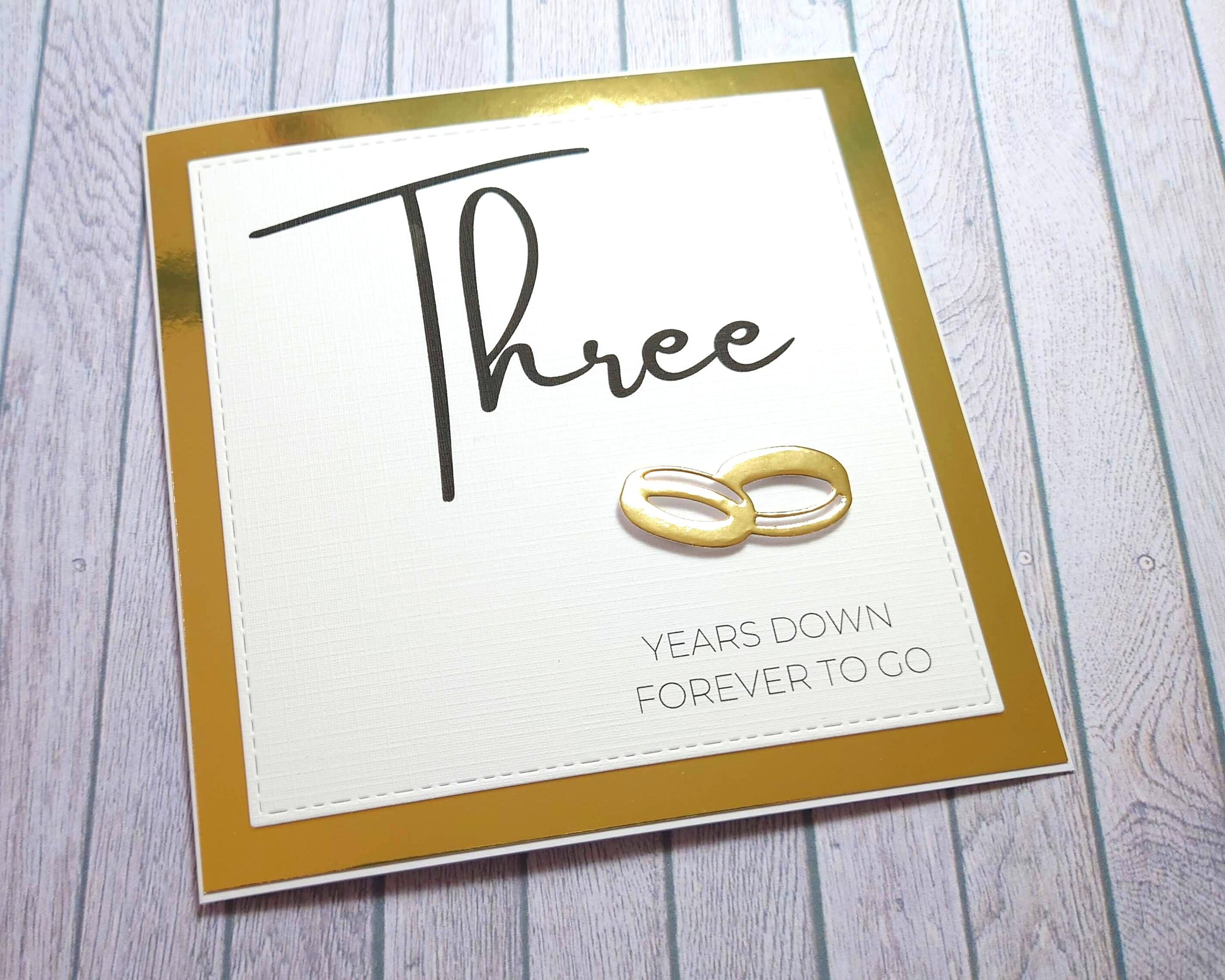 Handmade 3rd Anniversary Card Third Anniversary Card Card | Etsy