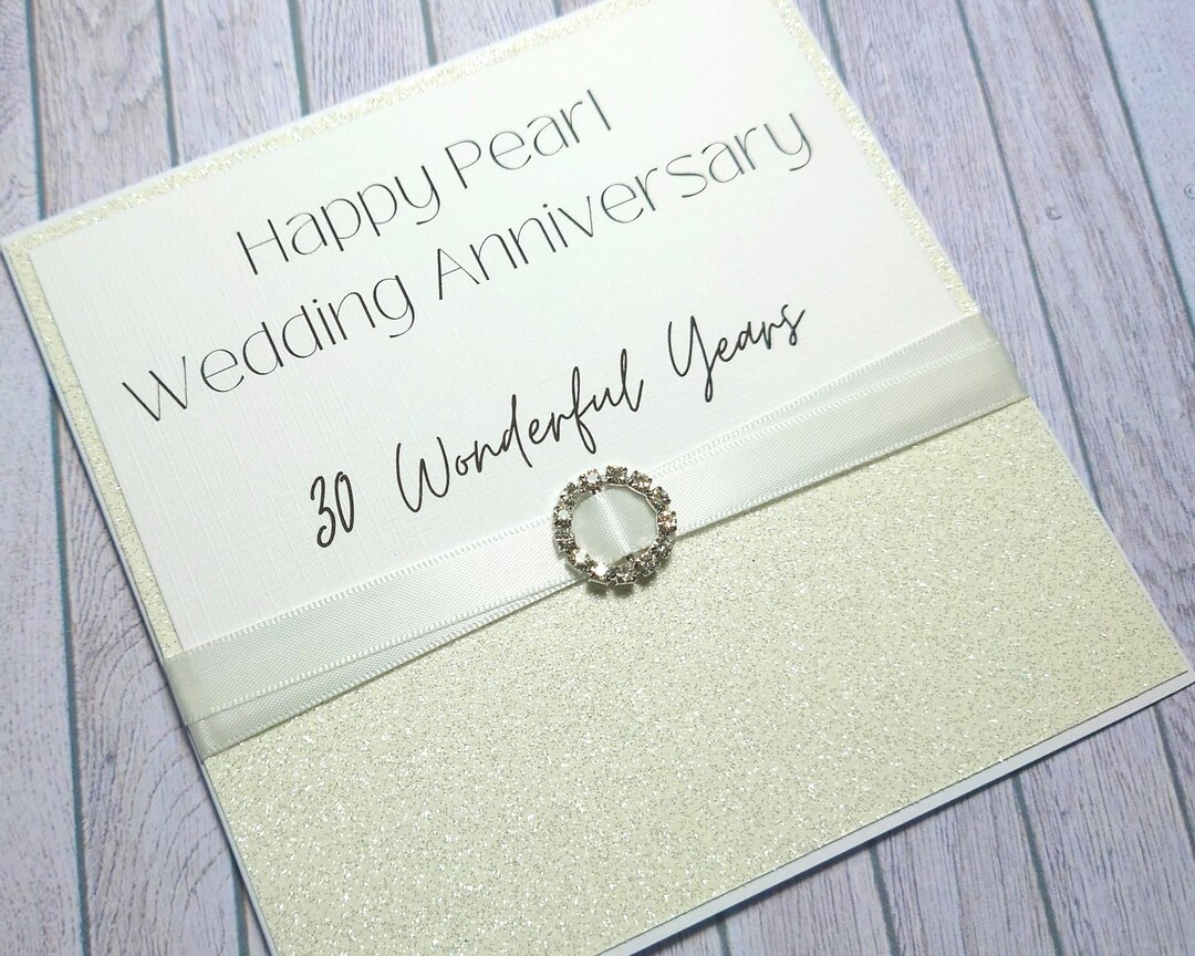 Handmade Personalised Pearl Anniversary Card 30th Anniversary - Etsy