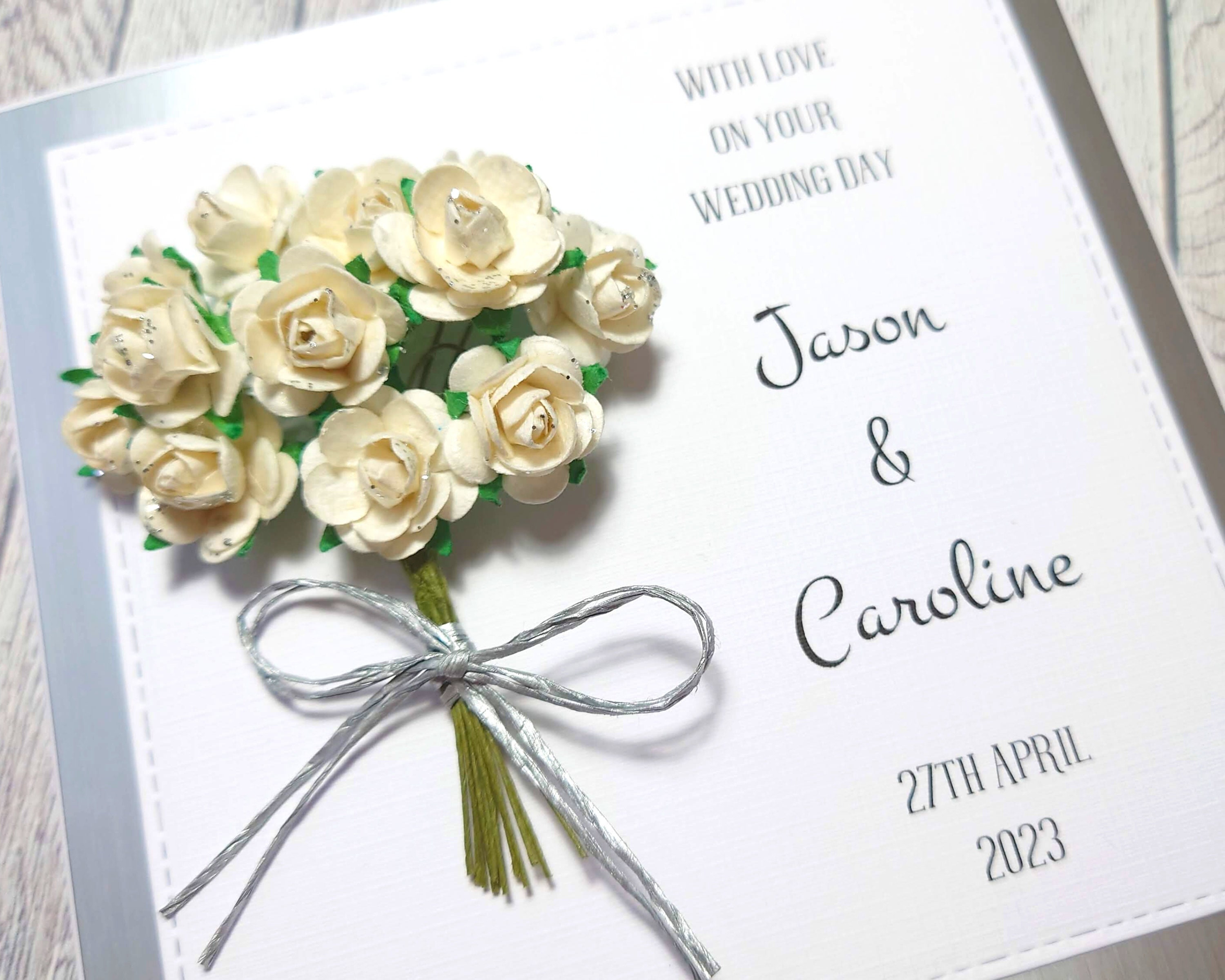 Handmade Personalised Boxed Wedding Card Personalised Wedding - Etsy UK