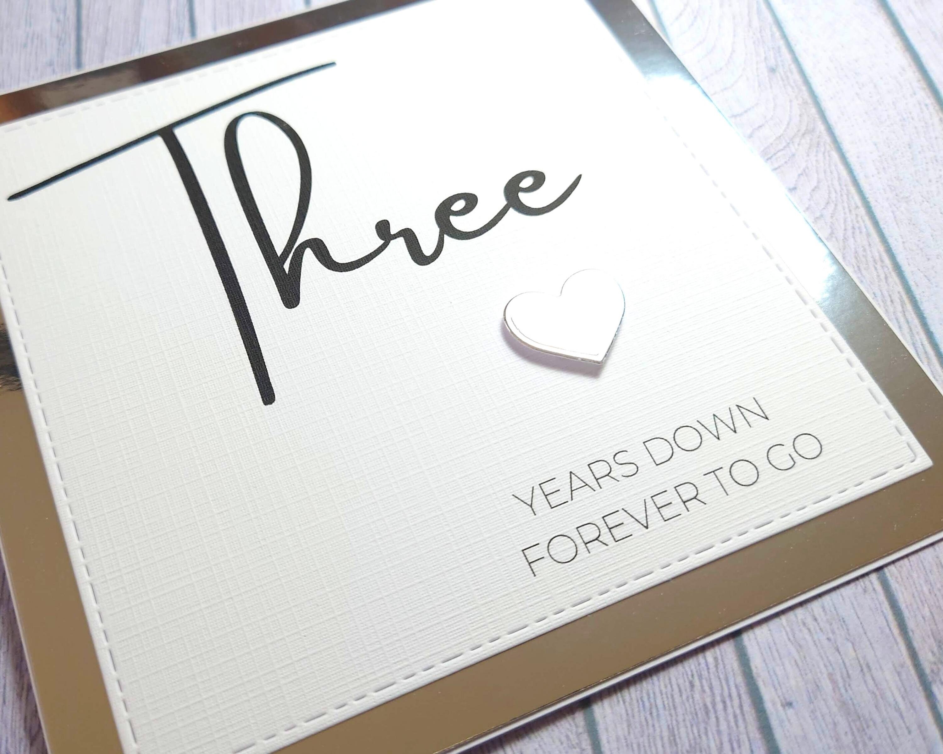 Handmade 3rd Anniversary Card Third Anniversary Card Card | Etsy