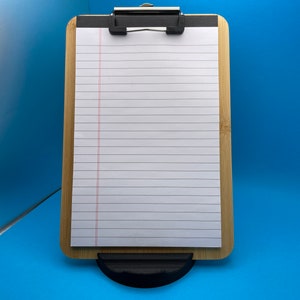 Mini Bamboo Clipboard 8 5/8 X 6, Notepad 8 X 5, 3D Printed PLA Stand ...