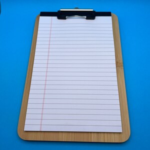 Mini Bamboo Clipboard 8 5/8 X 6, Notepad 8 X 5, 3D Printed PLA Stand ...