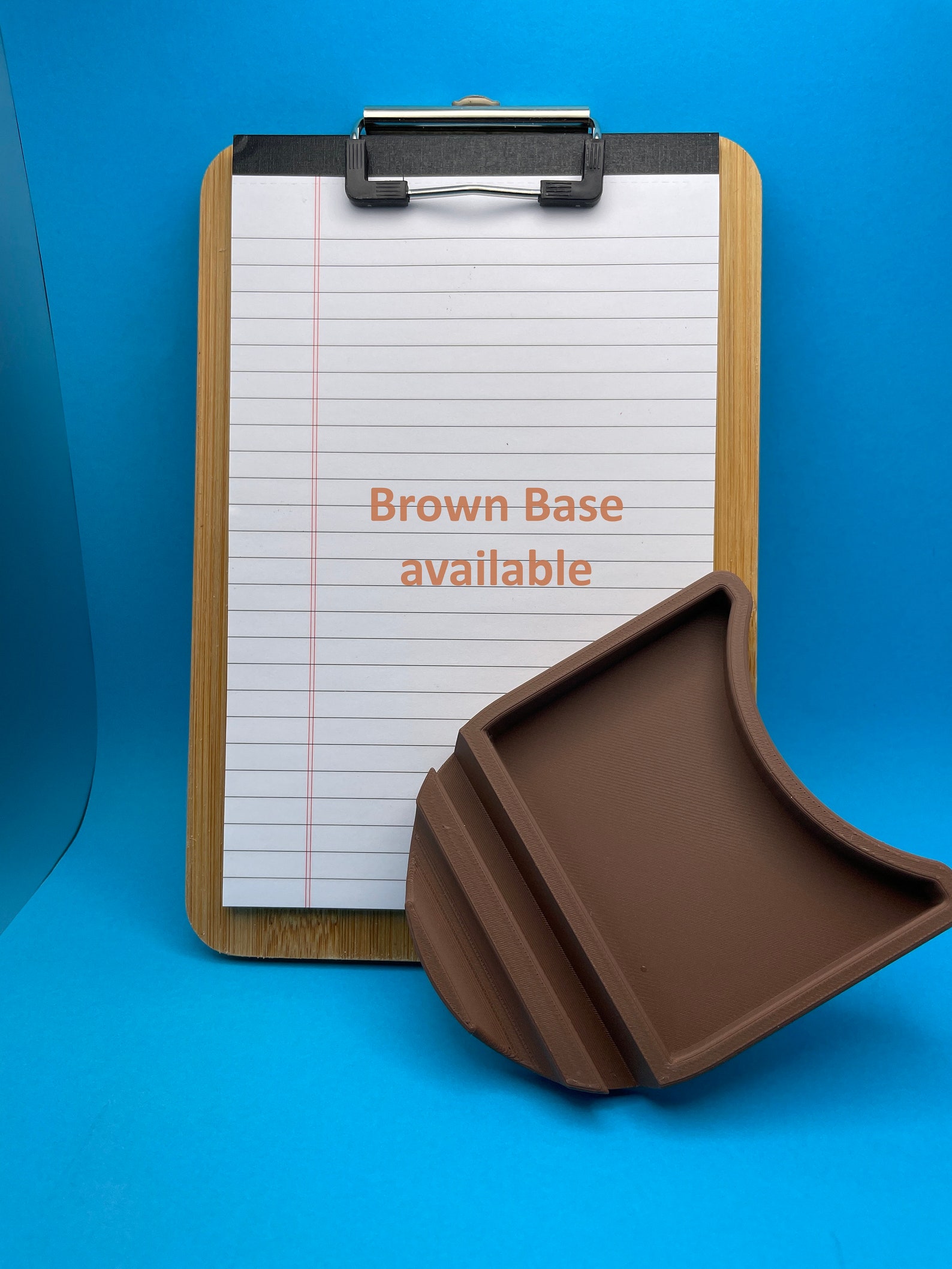 Mini Bamboo Clipboard 8 5/8 X 6, Notepad 8 X 5, 3D Printed PLA Stand ...