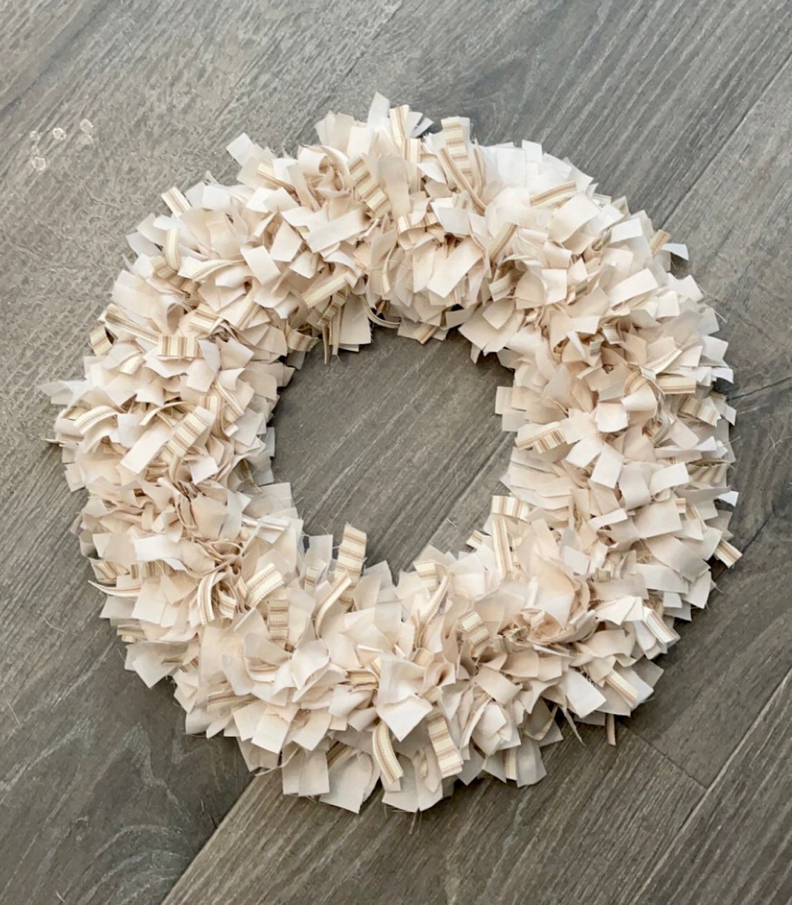 Muslin and Cream Rag Wreath - Etsy