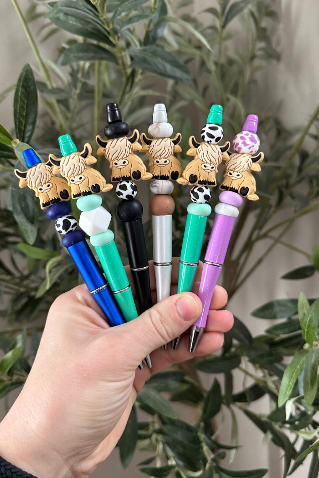 Highland Cow Pens, Custom Bead Pens, Cow Print, Personalized Gifts ...