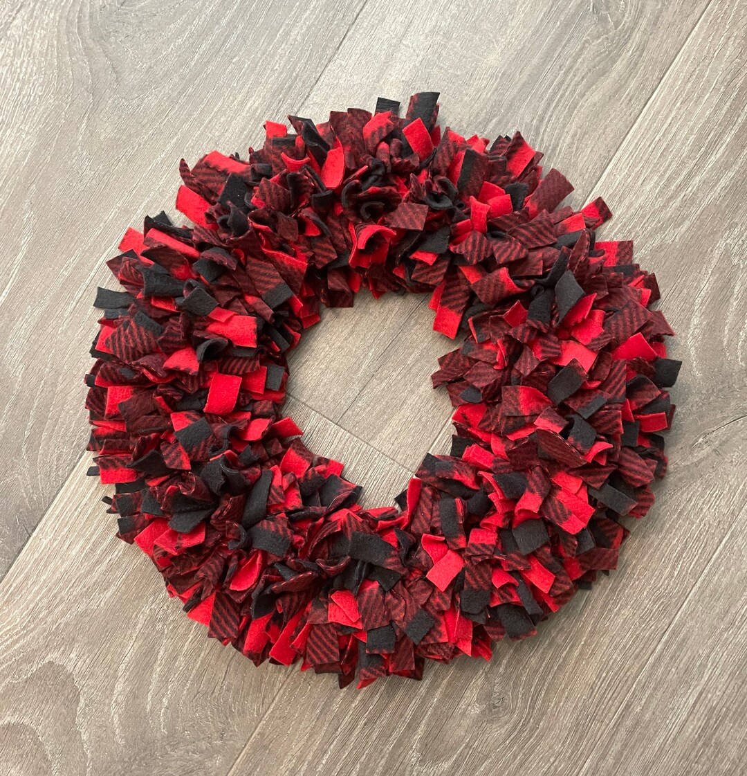 Buffalo Plaid Rag Wreath - Etsy