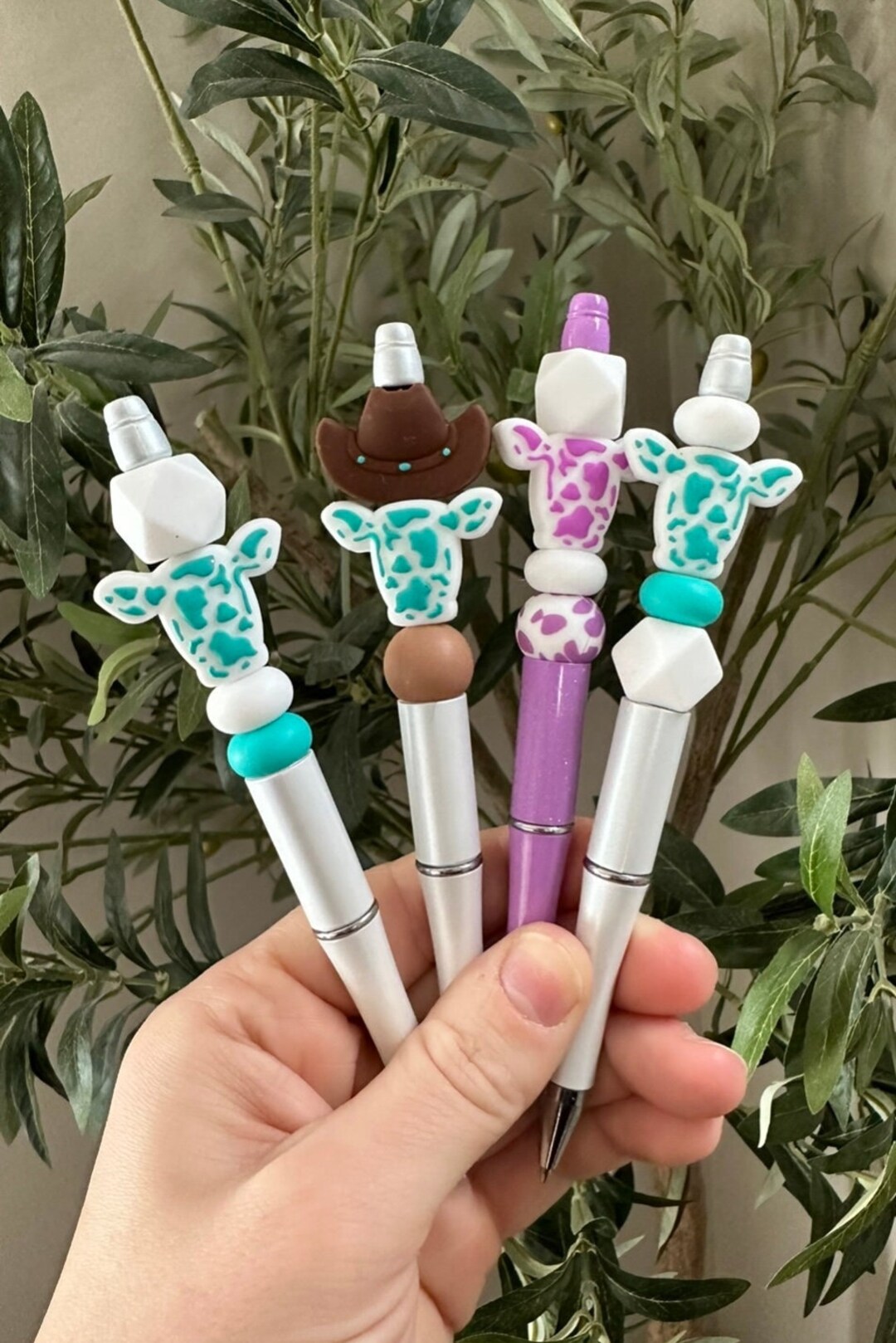 Cow Pens Custom Bead Pens Cow Print Personalized Gifts - Etsy