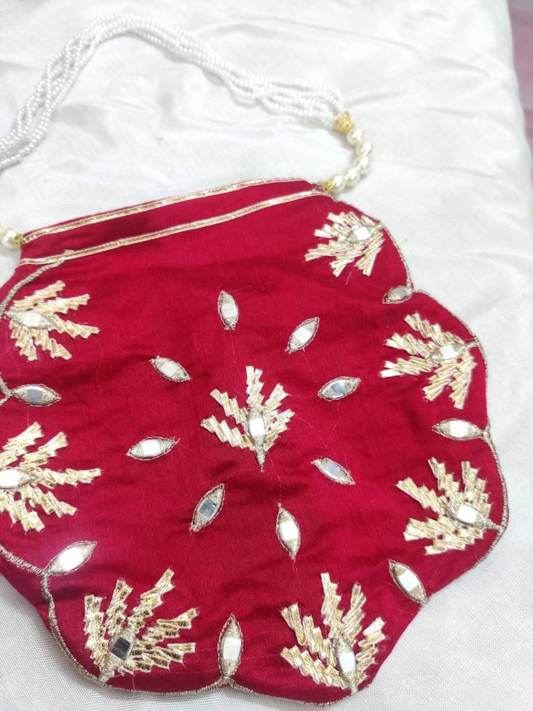 ATHARVA Hand Embroidered Potli Bags. Exclusive 3D. Reds Women's Bag ...