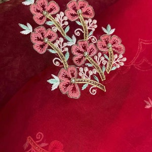 ATHARVA Hand Embroidery Salwar Kameez/3d Neck Embroidery/organza Silk ...