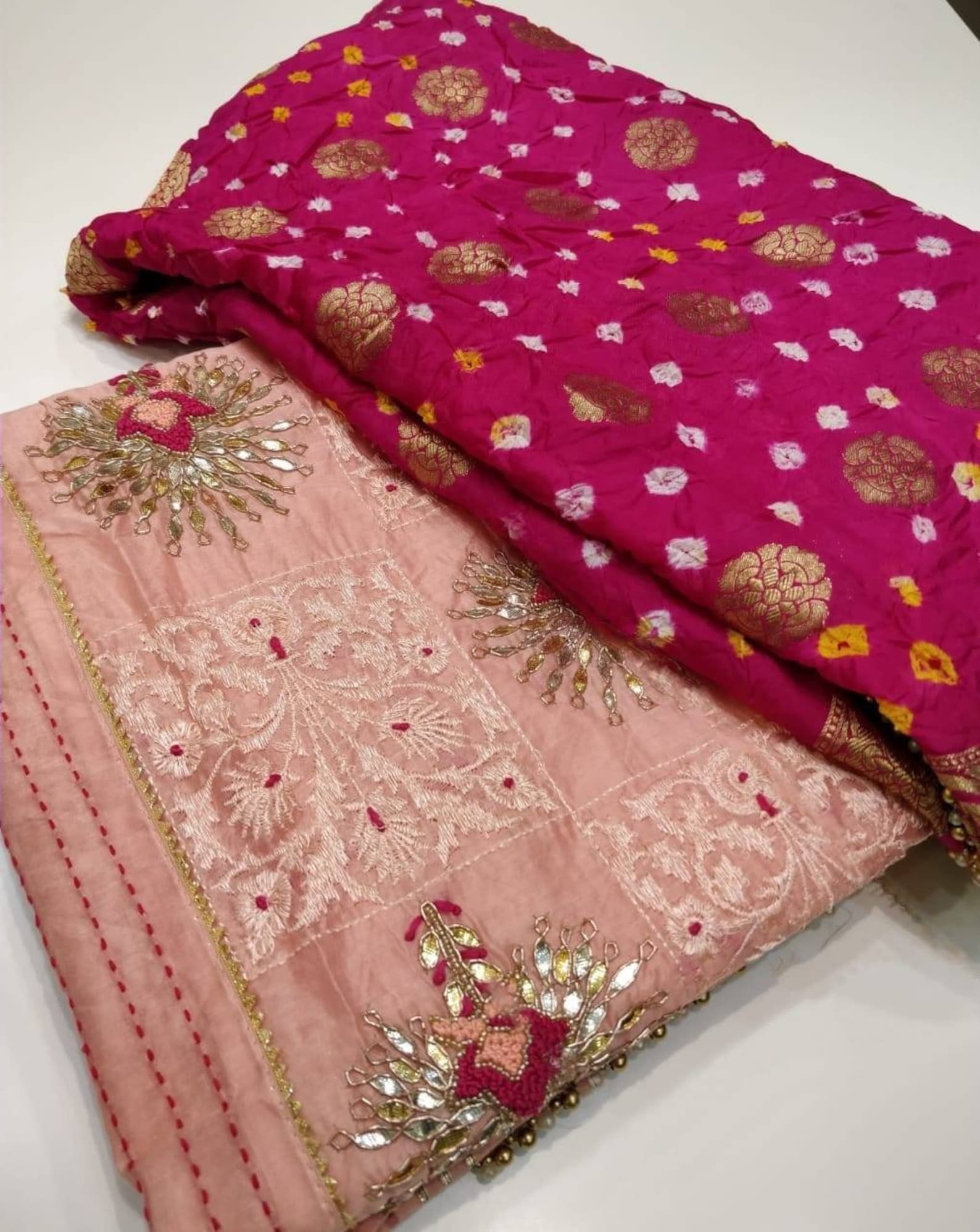 Atharva Hand Embroidered/indian Salwar Kameez/bridal/peach/chanderi ...