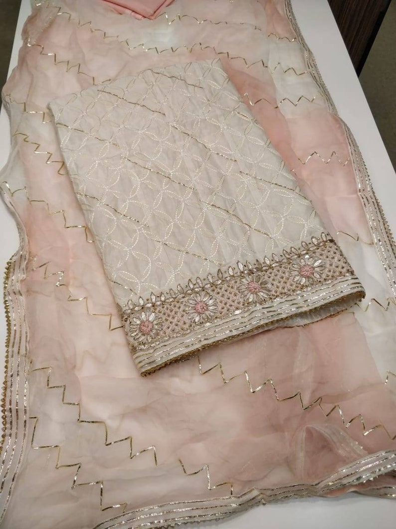 ATHARVA Hand Embroidered Salwar Kameez w/Al over Thread work | Etsy