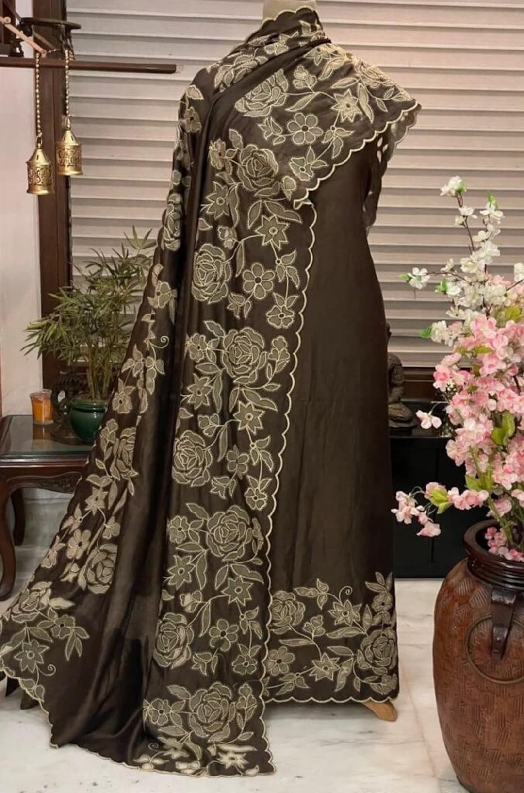 ATHARVA Hand Embroidery Salwar Kameez/chanderi Cut-work Shirt & Dupatta ...