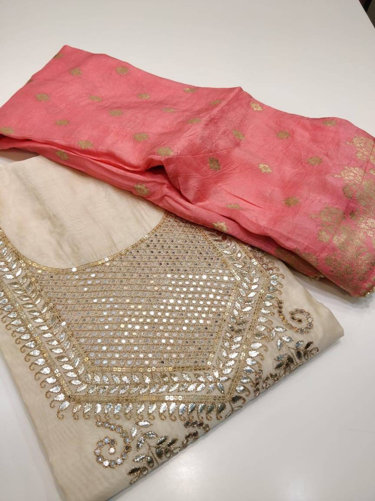 ATHARVA Hand Embroidery Salwar Kameez W/beautiful Embroidered Neck in ...