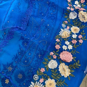 ATHARVA Hand Embroidery Salwar Kameez/hand & Parsi Work/pure Organza ...