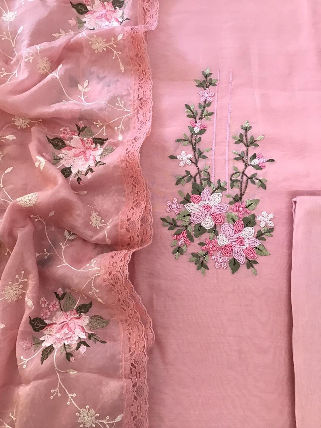 ATHARVA Hand Embroidery Salwar Kamiz/colors Available Chanderi/organza Silk Dupatta/custom ...