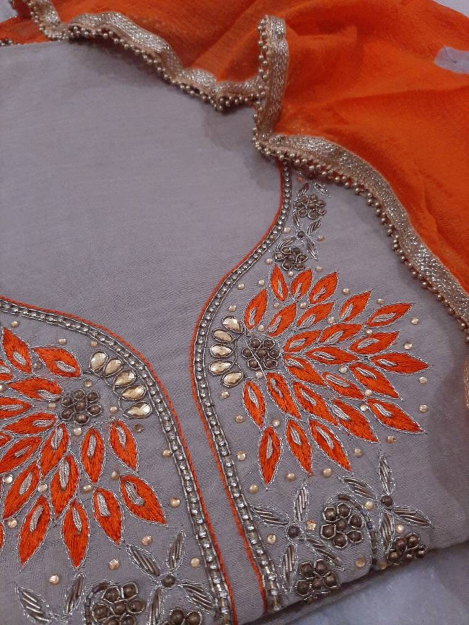 ATHARVA Hand Embroidery Salwar Kameez W/beautiful Embroidered Neck in ...