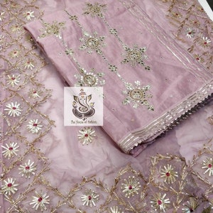 Salwar Kameez Elegant Hand Embroidery Center Panel Jaal in Lilac ...