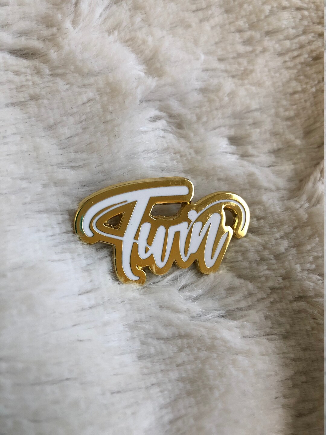TWIN PIN Gold & White Enamel Pin for TWINS - Twinless Twin - Twinless ...