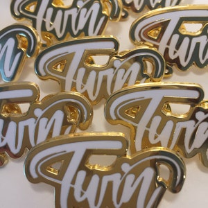 TWIN PIN Gold & White Enamel Pin for TWINS - Twinless Twin - Twinless ...