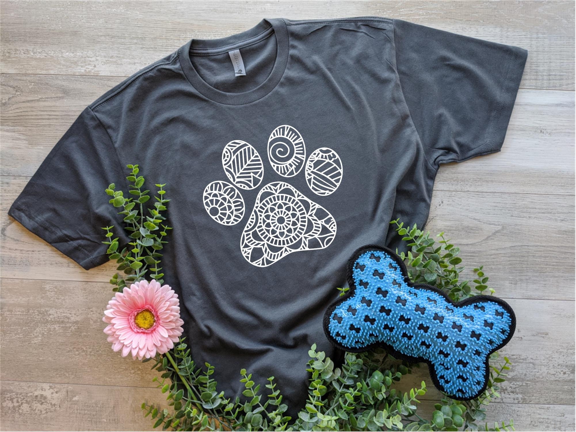 Mandela Dog Print Short Sleeve Tee/adorable/dog Paw - Etsy