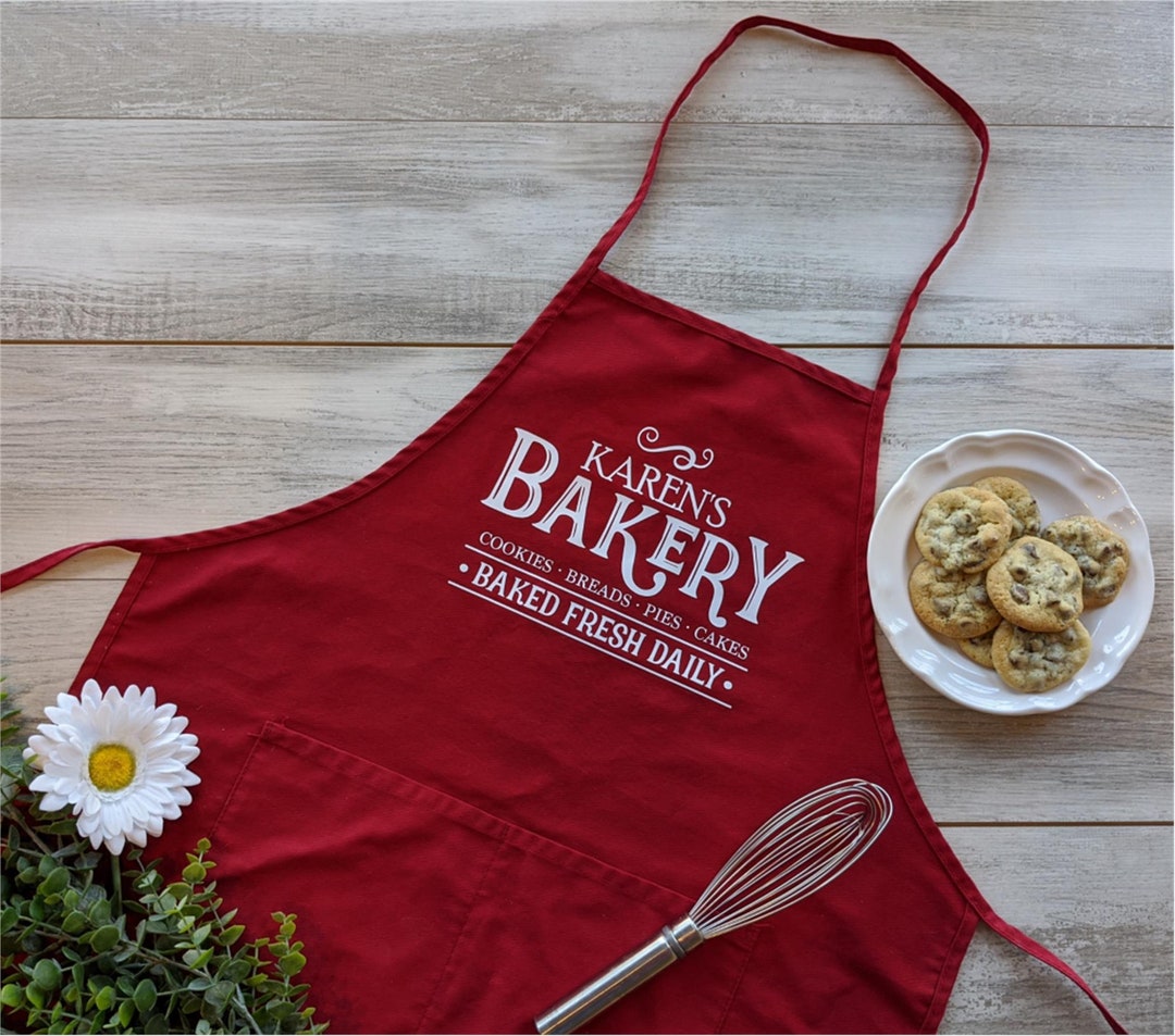 Custom Name Bakery Apron/nana/mommy/kitchen/gift/personalized Aprons ...