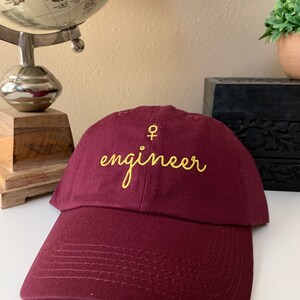 Female Engineer Embroidered Adjustable Hat Cap | Steminist | Christmas ...
