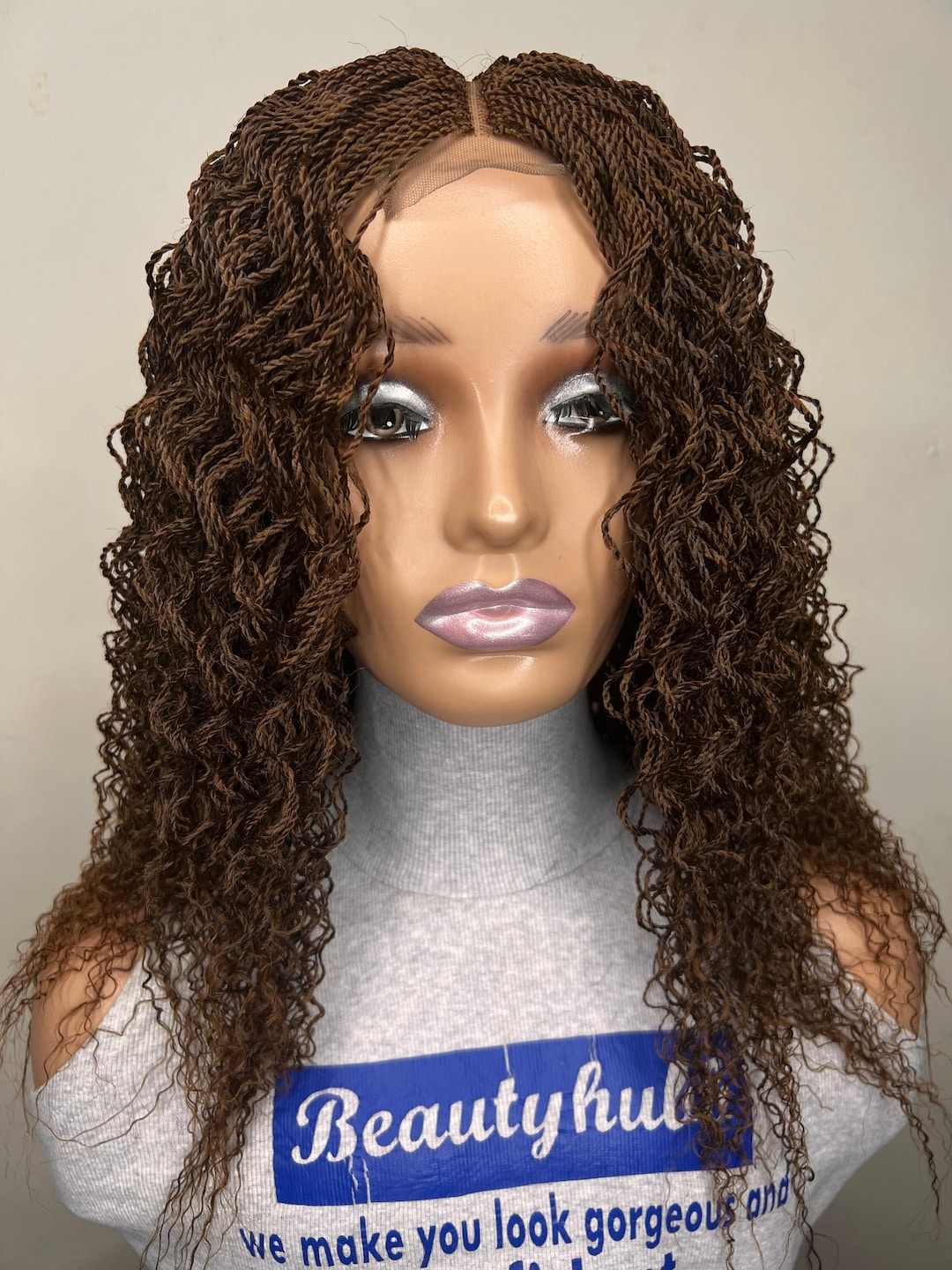 Micro Braid Wig: Color 30 Lace Closure, Bra Length Twists - Etsy