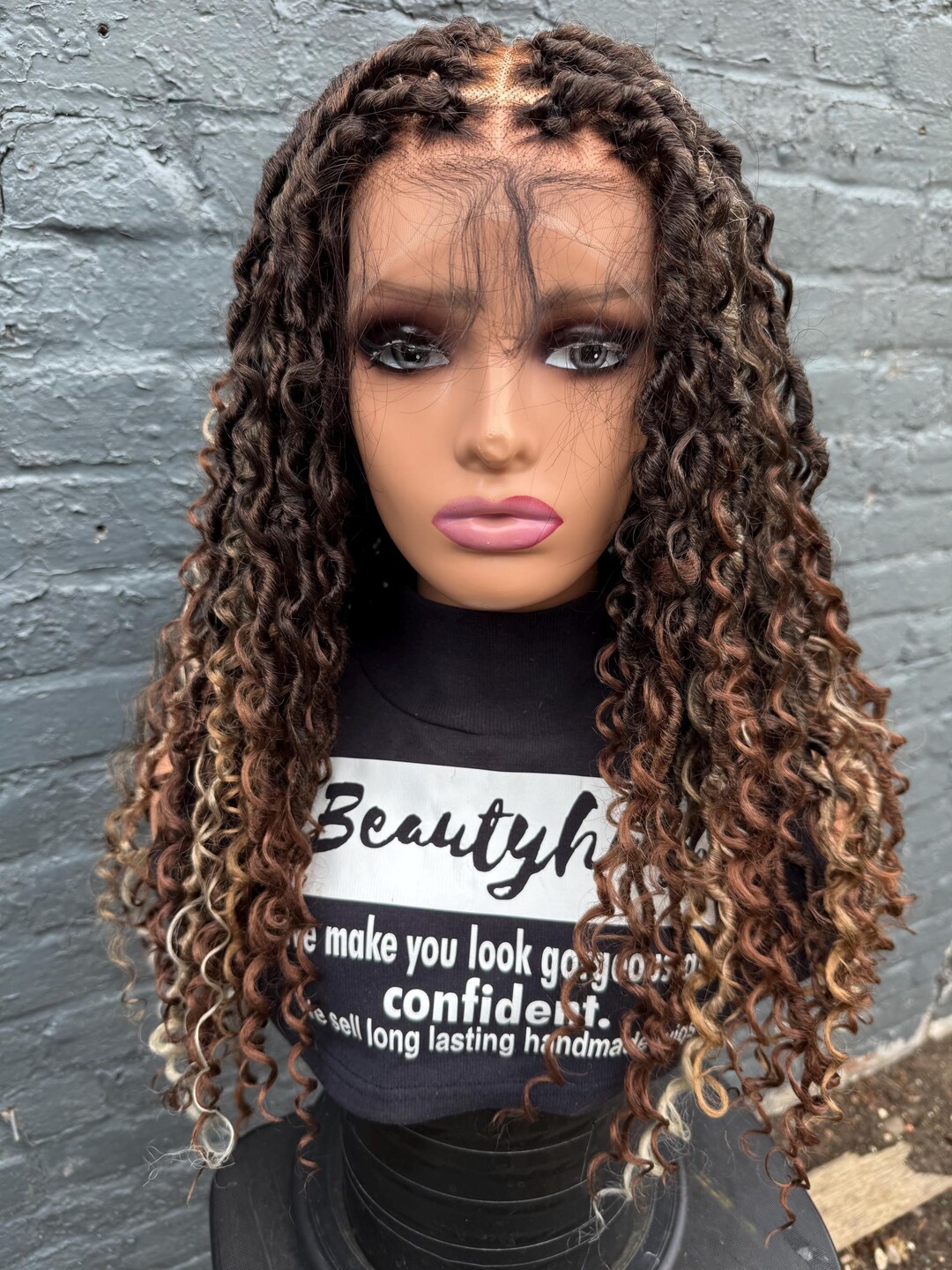 Front Lace Wig, Messy Locs, Dreadlocks, Faux Locs, Wig for Black Women ...