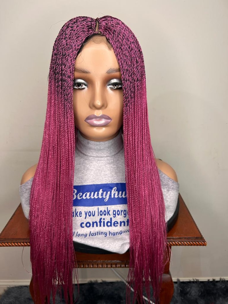 Ready to Ship Pink Micro Braids Micro Braid Wig Wig for - Etsy