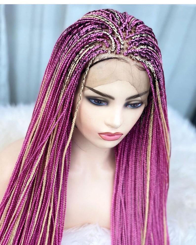 Pink Micro Box Braid Wig Braid Wig for Black Women Wigs - Etsy