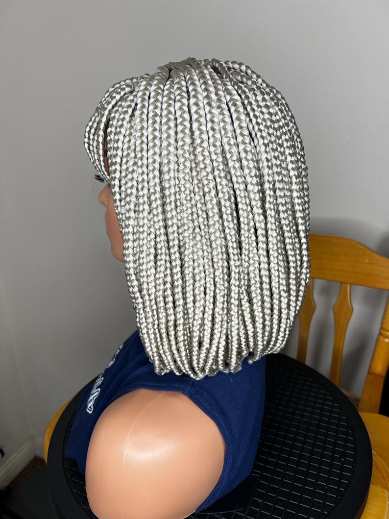 Short Fringe Bob Box Braid Wig for Black Women Braided Wigs - Etsy
