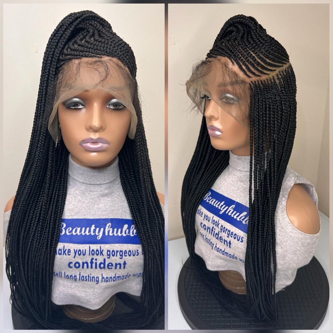 Ready to Ship Cornrows Box Braid Wig for Black Women Braided Wigs ...