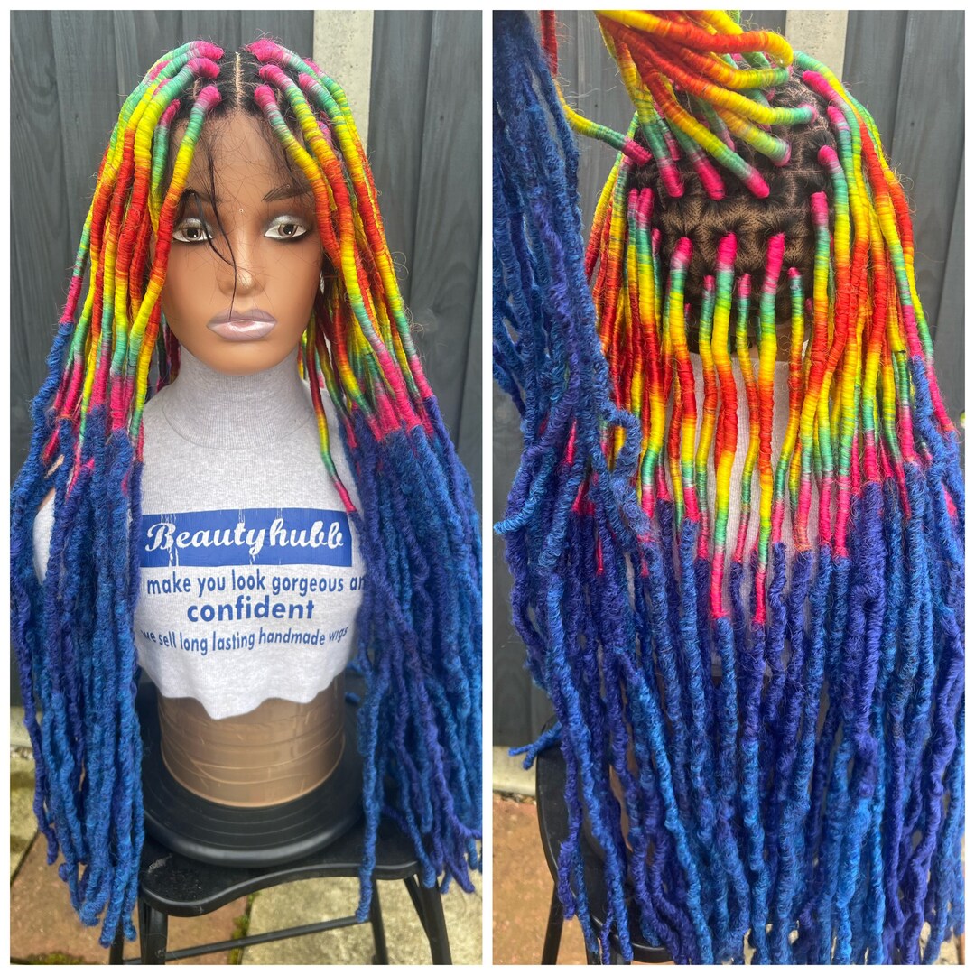 Ready to Ship Multi Color Wrapped Dreadlocks Wig Braided Wigs, Braids ...