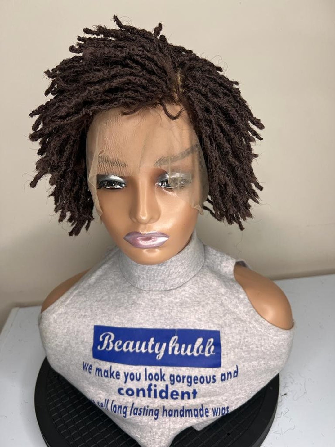 3" Short Rasta Sister Locs Wig: Full Lace Synthetic Dreadlock Wig. - Etsy