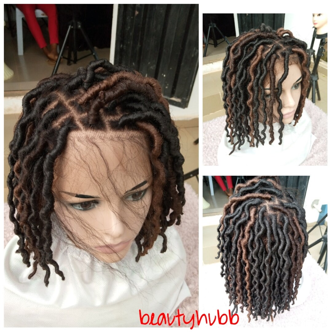 Full Lace Wig Messy Locs Dreadlocks Fauxlocs Faux Dreadlock Braid Wig ...
