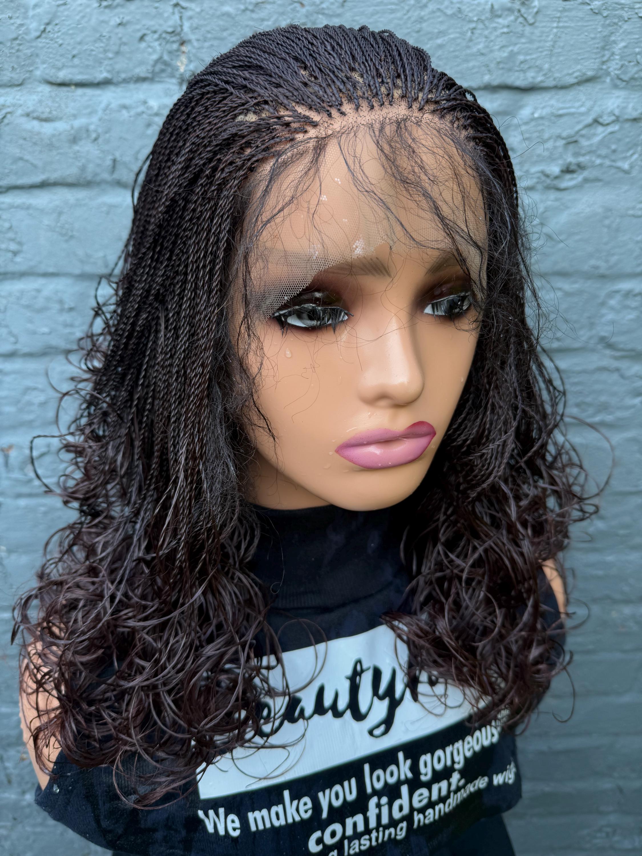 Custom French Curl Twists Braided Wig: Color 33 Full Lace Wig - Etsy