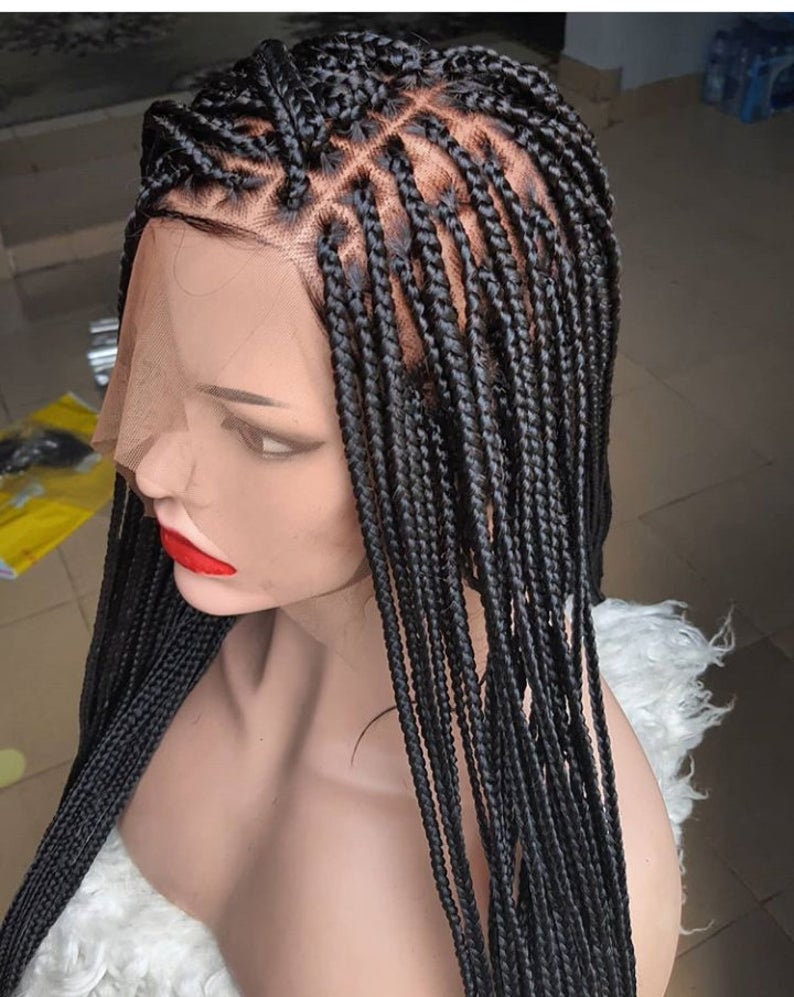 Knotless Braids Full Lace Wig Box Braid Wig For Black Women Etsy