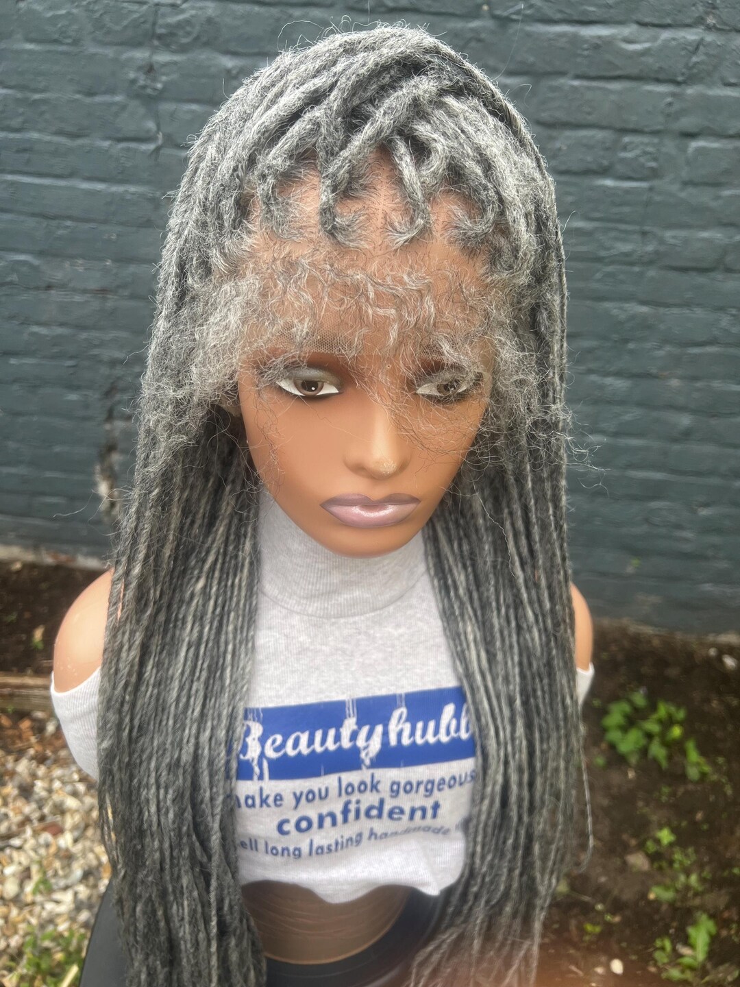 Ready to Ship Salt and Pepper Grey-like Lisa Bonnet Locks Dreadlocks ...